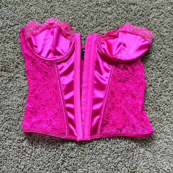 SHEIN | Tops | Shein Neon Pink Corset | Poshmark